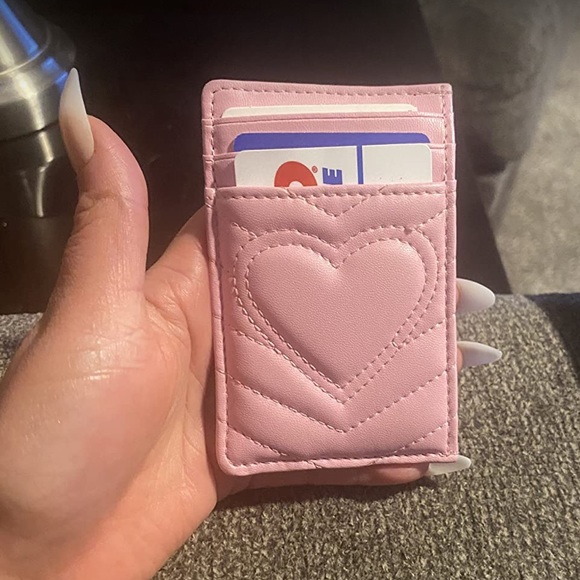 Auner Leather | Bags | Nwt Auner Leather Quilted Light Pink Credit Card ...